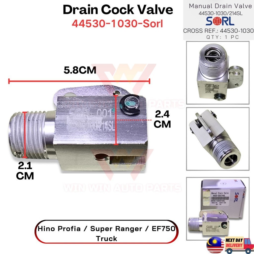 44530-1030-Sorl Hino Profia Super Ranger EF750 Truck Drain Cock/ Drain ...