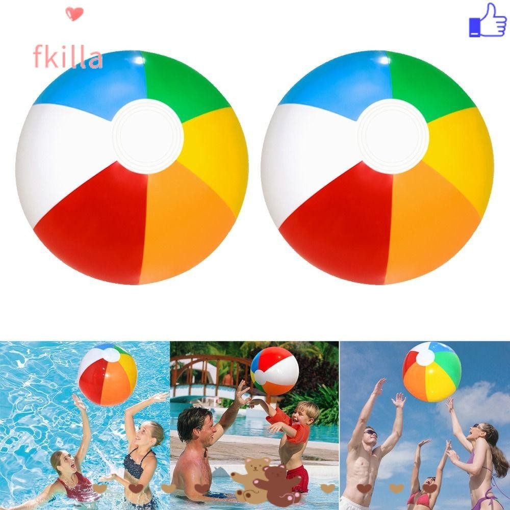 FKILLA1 Inflatable Beach Ball, Big PVC Rainbow Beach Ball, Fun Party ...