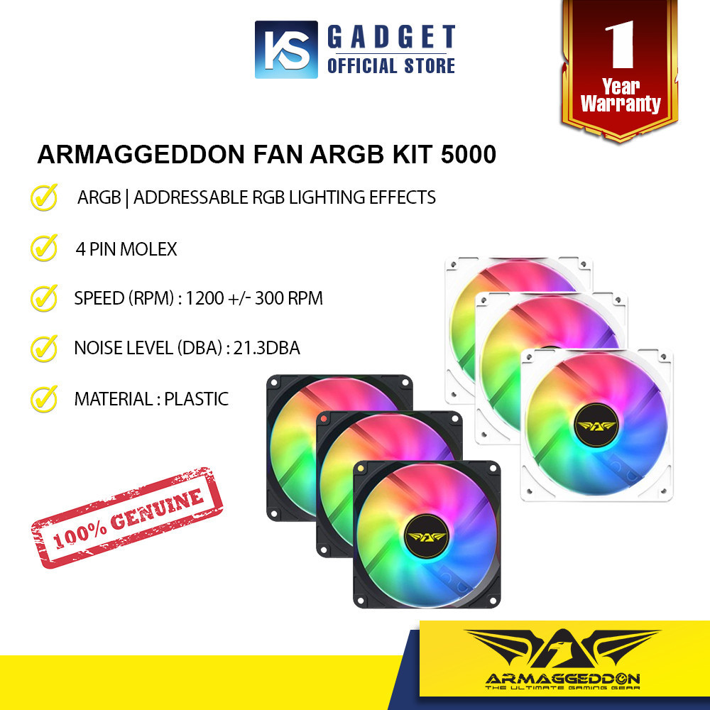 Armaggeddon Fan ARGB Kit 5000/ARGB S1 (Black) 4pcs | Shopee Malaysia