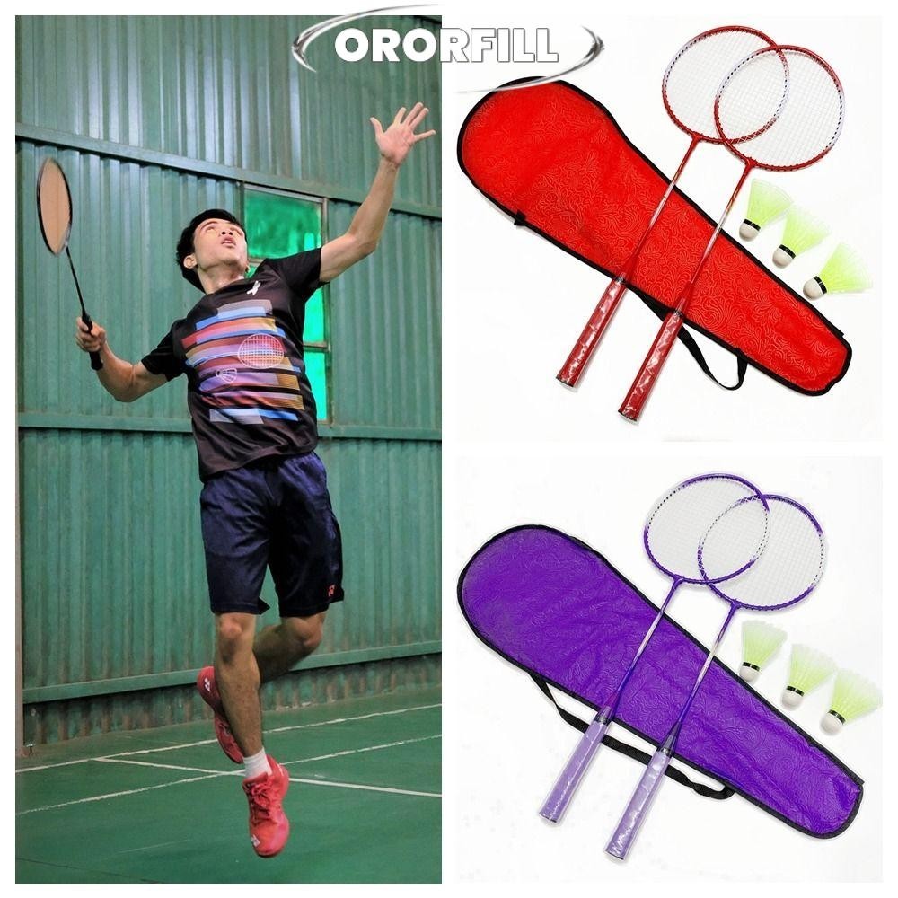 ORORFILL Badminton Rackets, Red Purple Amateur Beginner Carrying Bag ...