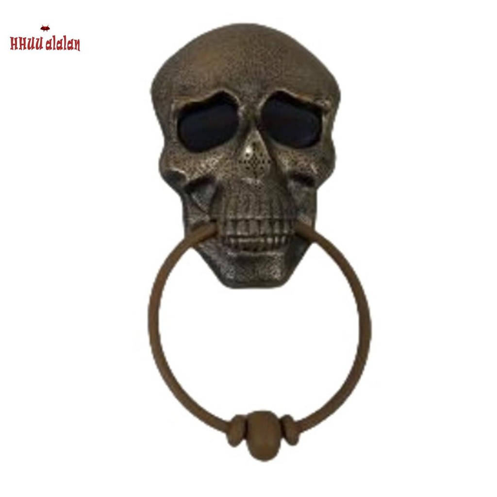 Halloween Door Bell Skull Haunted Doorbell with Sound Light-Up Eyeball ...