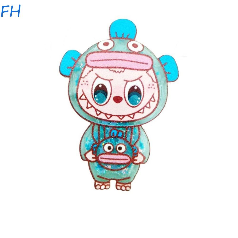 FENGHA Labubu Keychain Pendant, Ugly Fish Quicksand Cartoon Acrylic ...