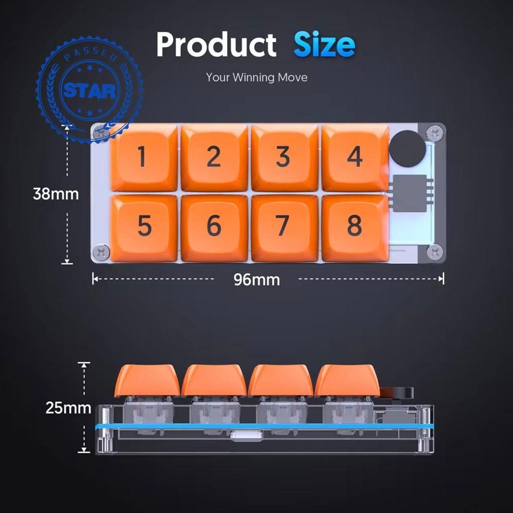 8 Keys Programming Macro Custom Keyboard Rgb Usb Wired Photoshop ...