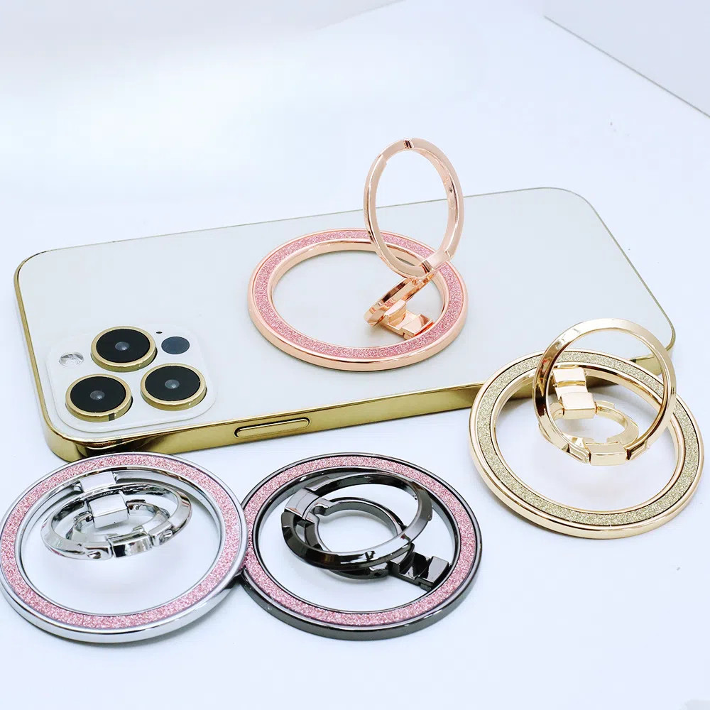 New Magsafe Magnetic Phone Ring Buckle Stand with Sparkling Powder Zinc ...