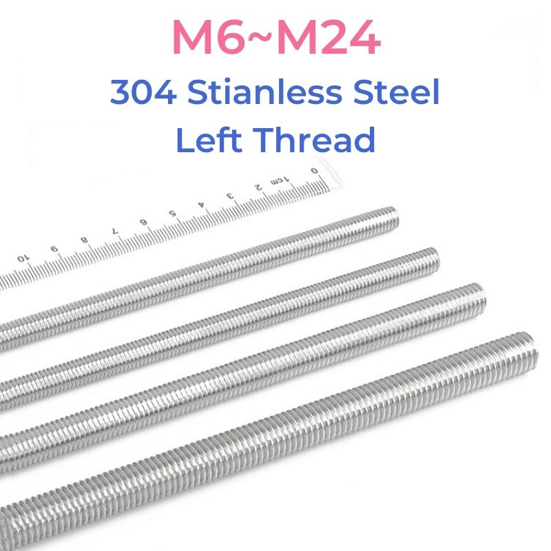 304 Stainless Steel Left Thread Fully Threaded Rods M4 M5 M6 M8 M10 M12 ...