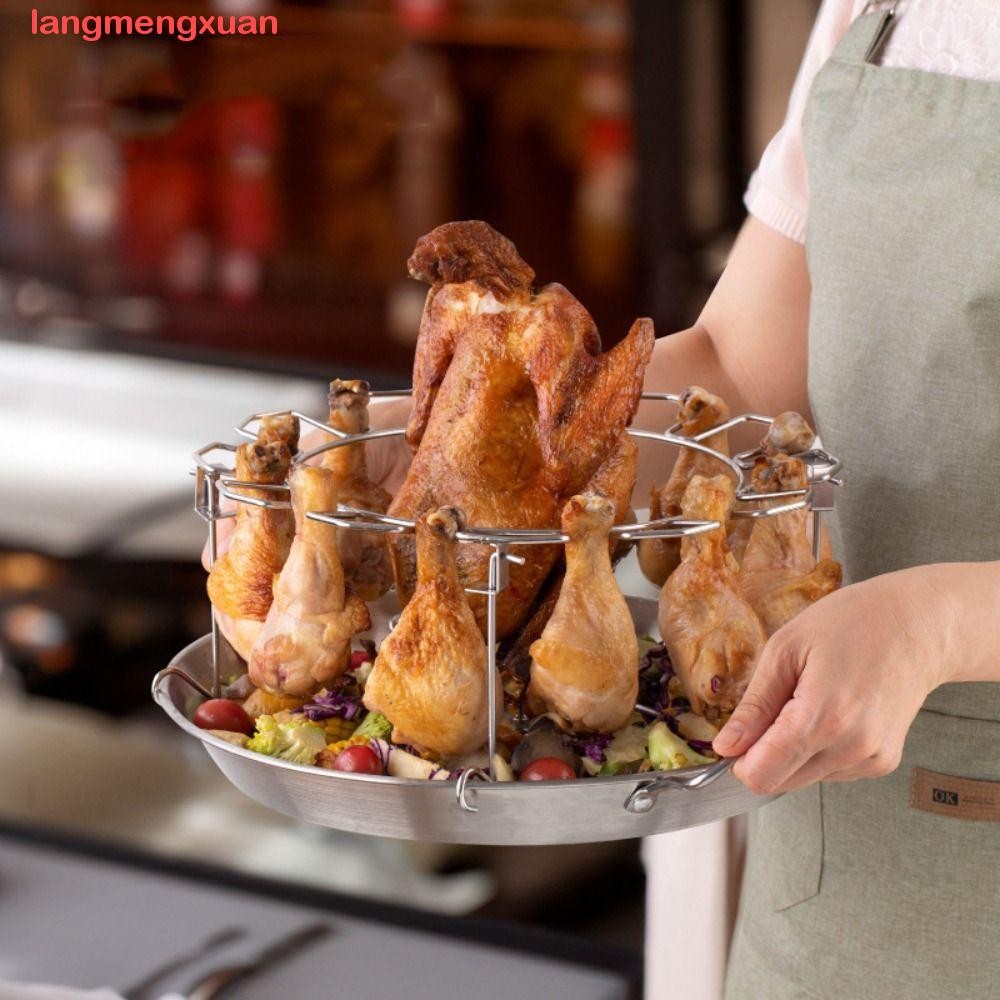 LANGMENGXUAN Chicken Drumstick Stand, Versatile Stainless Steel Chicken ...