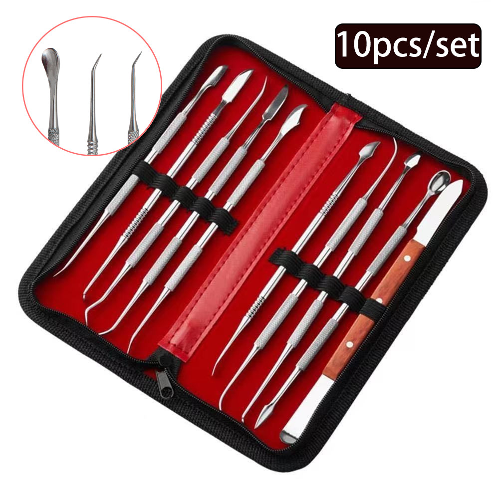 10pcs Dental Wax Carving Tools Set with Kit Carver Mixing Spatula ...