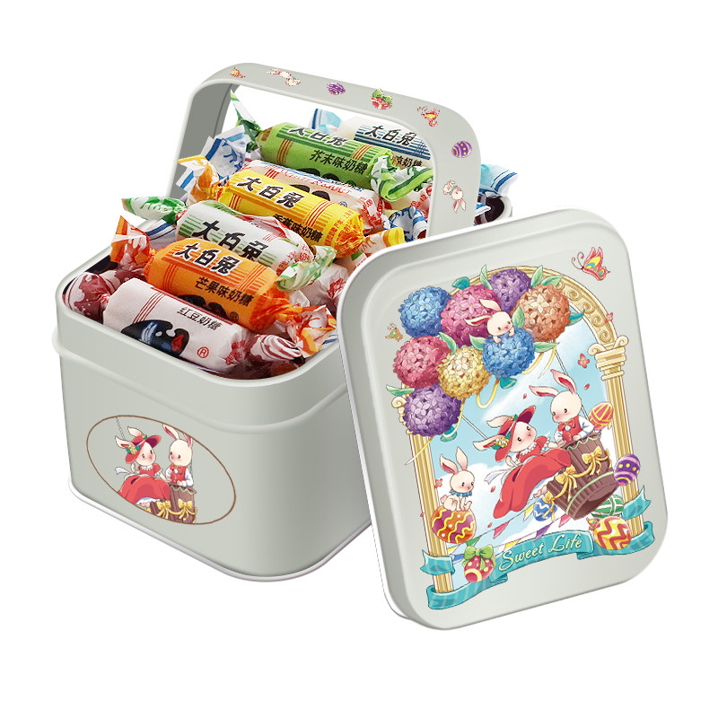 Shanghai White Rabbit Toffee118gNew Year's Candy Gift Box Canned Mixed ...