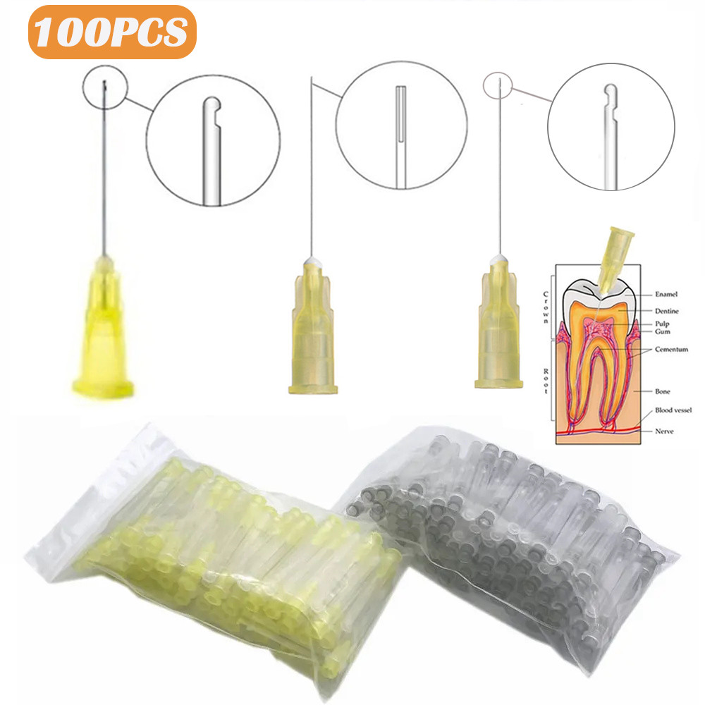 100pcs Dental Endo Irrigation Needle Tip Dental Root Canal Lateral ...
