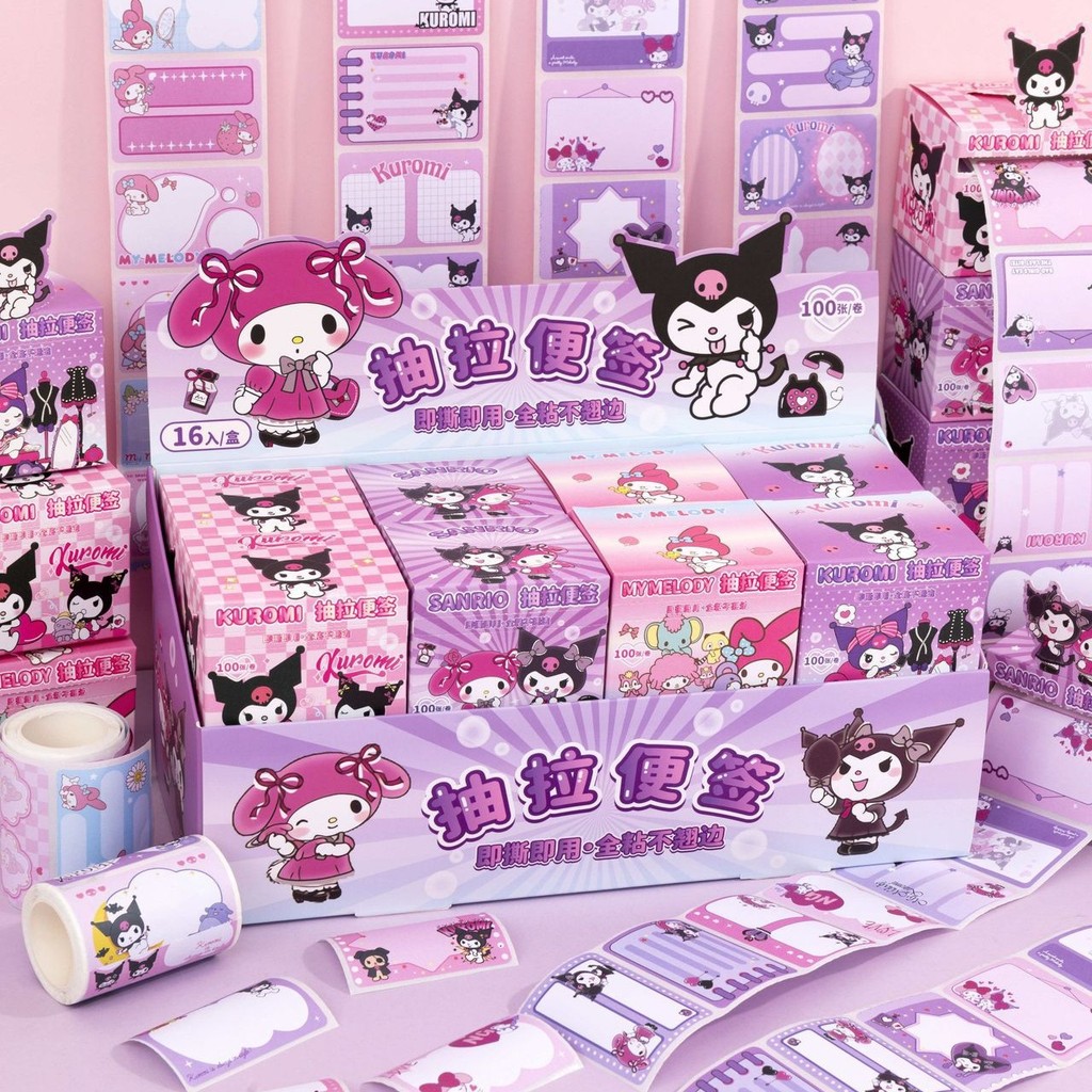 Sticky NOTES ROLL SANRIO MOTIF WITH BOX PULL OUT CAN BE MADE WITH NAME ...