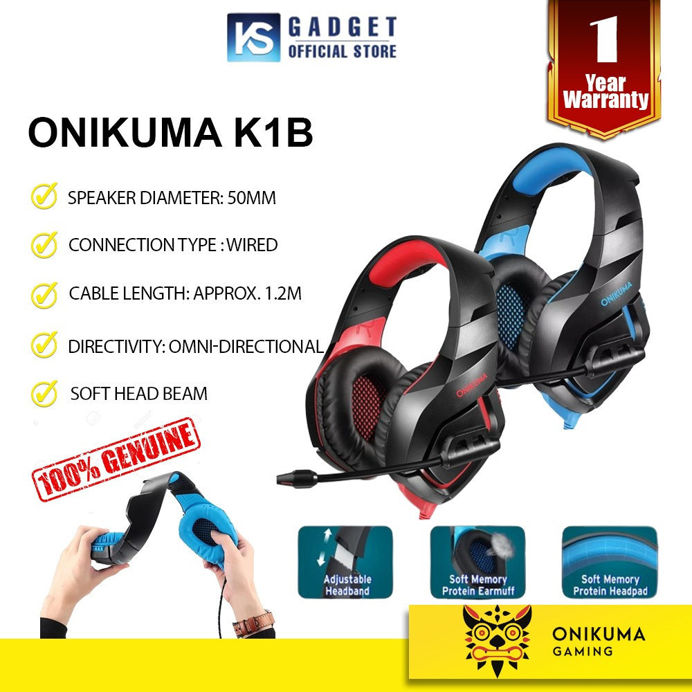 ONIKUMA K1B Ultimate Gaming Headphones Gaming Headset with Noise ...