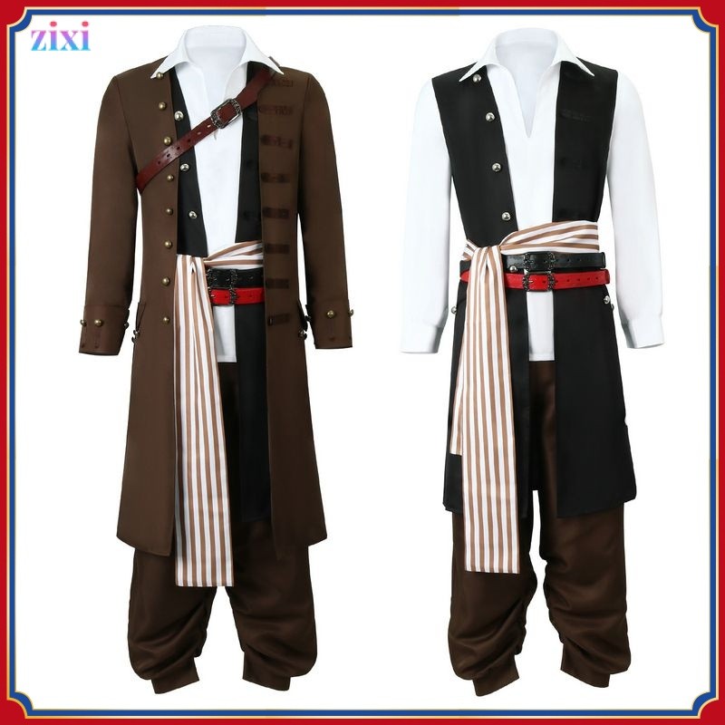 Pirates of the Caribbean Captain Jack costume Full Set Jacks Paro ...