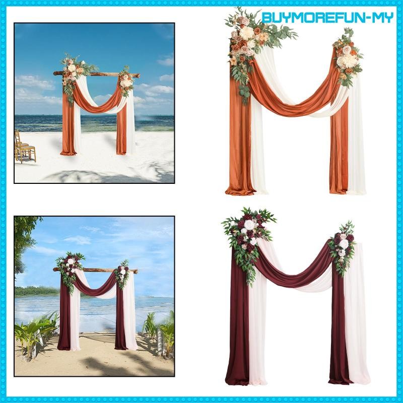 [BuymorefunMY] Artificial Wedding Arch Flowers Kit with Arch Drape Fake ...