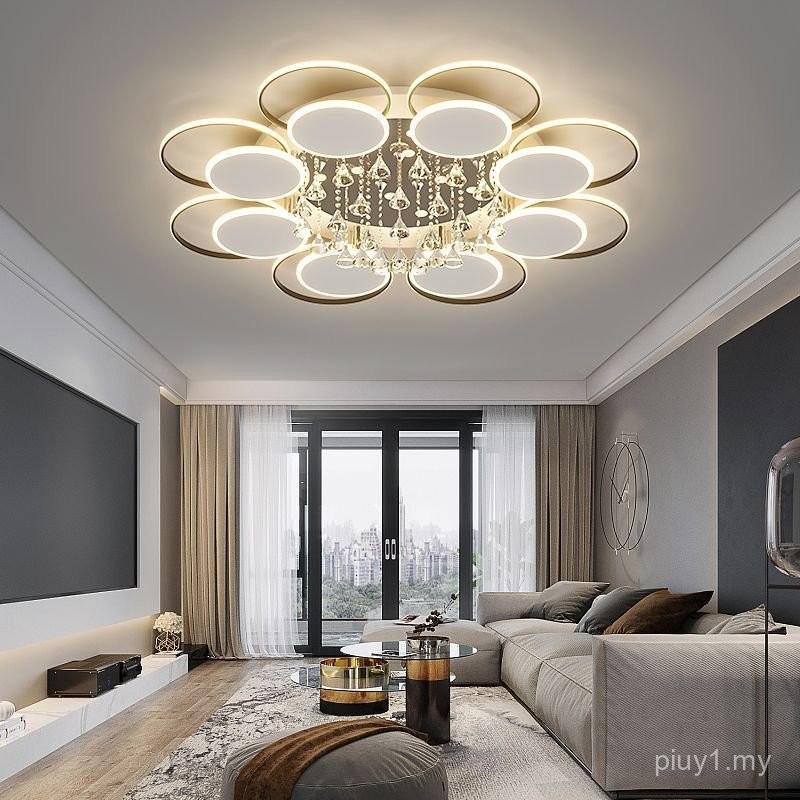 E8o2023 lampu siling ruang tamu kristal baru pakej lampu bilik tidur ...