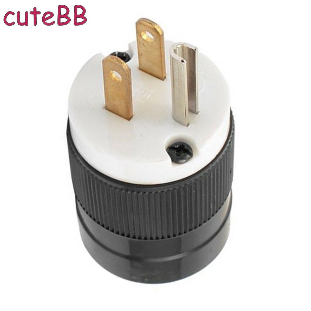 Industrial Plug 125V 15A Fuses & Links NEMA 5-15P Nylon Straight Blade ...