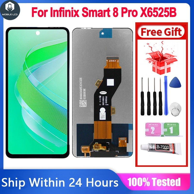 Original Screen With Frame For Infinix Smart 8 Pro X6525B/Tecno Pop 8/Tecno Spark Go 2024 BG6 ...