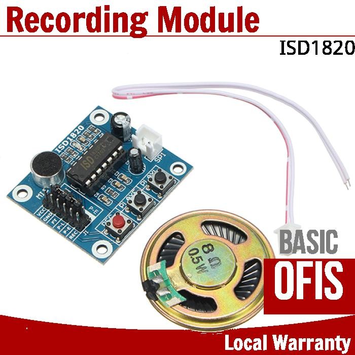 Arduino Voice Record Sound Module ISD1820 , Free Speaker | Shopee Malaysia