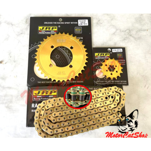 JRP Thailand Sprocket (Gold) Rantai JRP Gold Rubber Green Set Yamaha ...