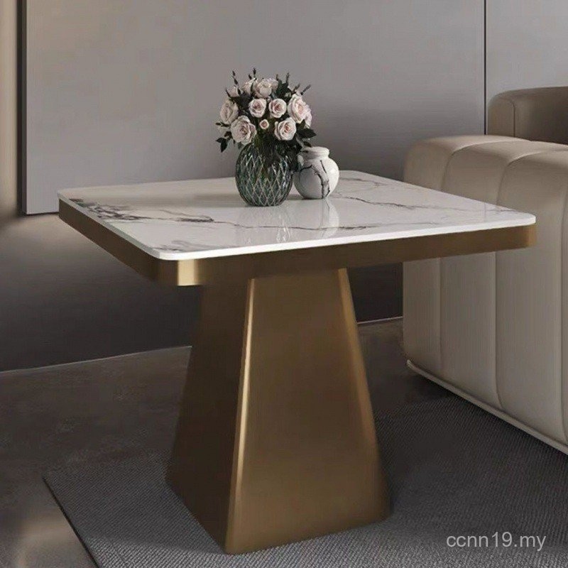 Meja sisi sofa batu XC seni mewah mewah mewah pereka betuk segi empat ...