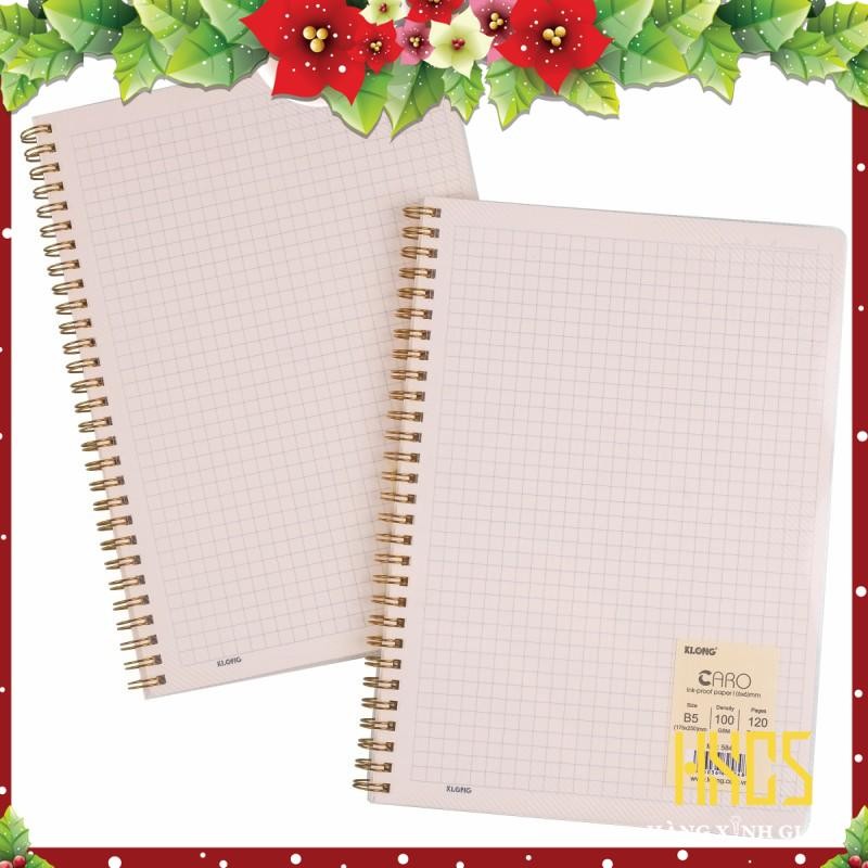 XO Klong B5 Caro notebook 120 pages 100gsm double spring 6x6 cells ...