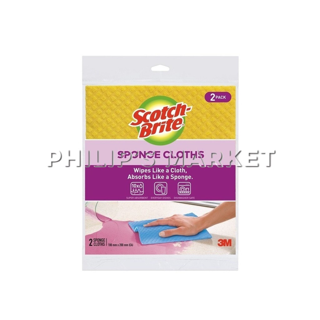 3M ScotchBrite Sponge Cloths (2pcs) | Shopee Malaysia