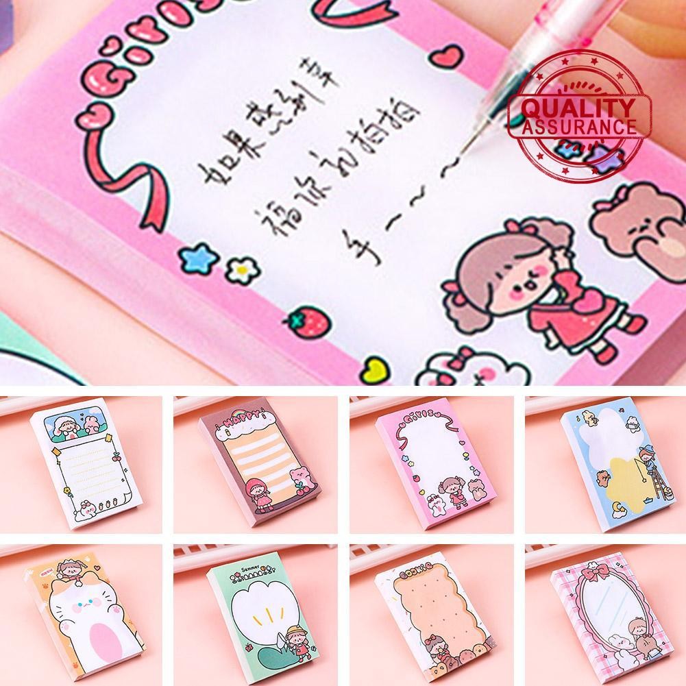 Cartoon Girl Series Sticky Note Book Memo Message Stickers Times ...