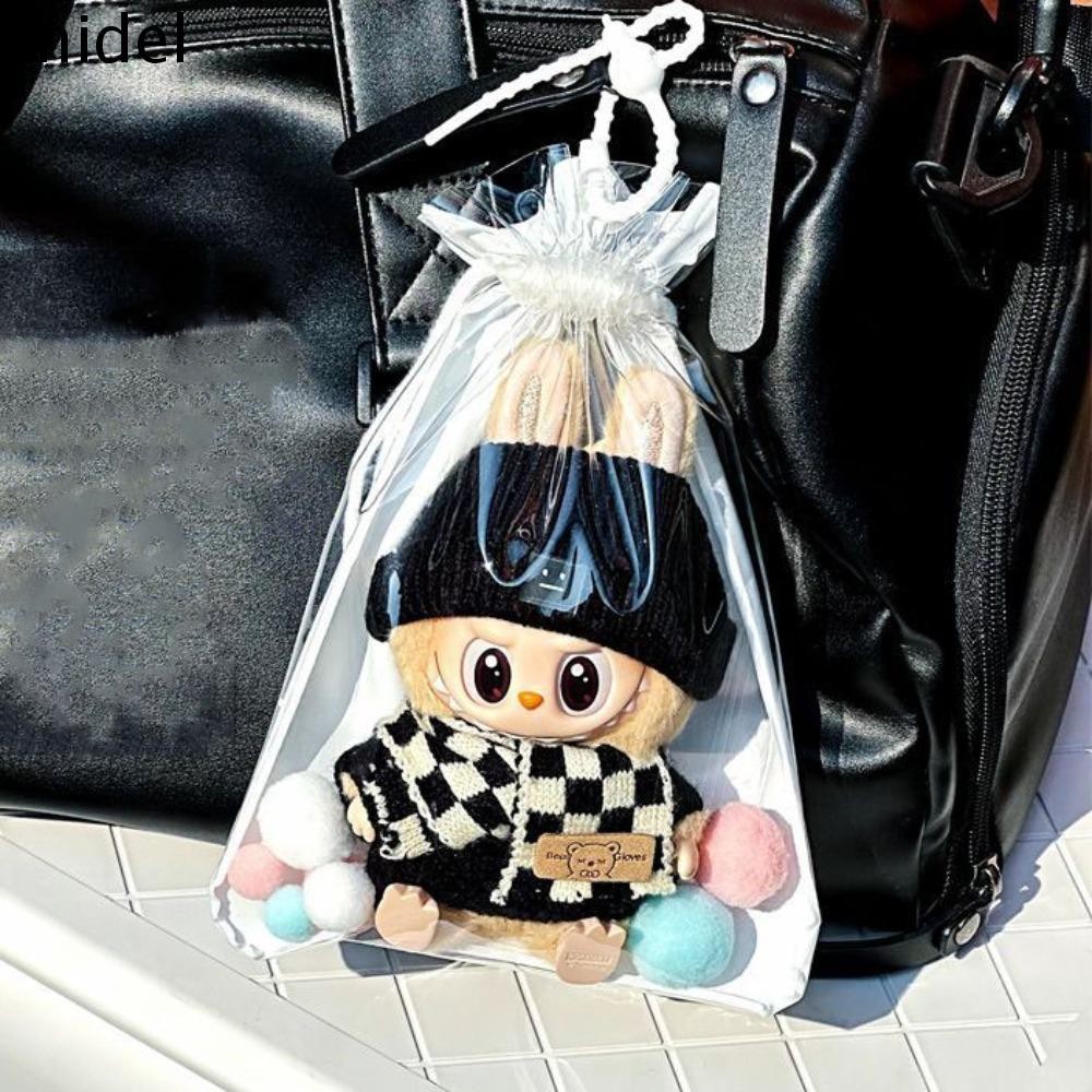 SNIDEL 17cm Labubu Doll Bag, Dust-proof Outgoing Labubu Display Bag ...