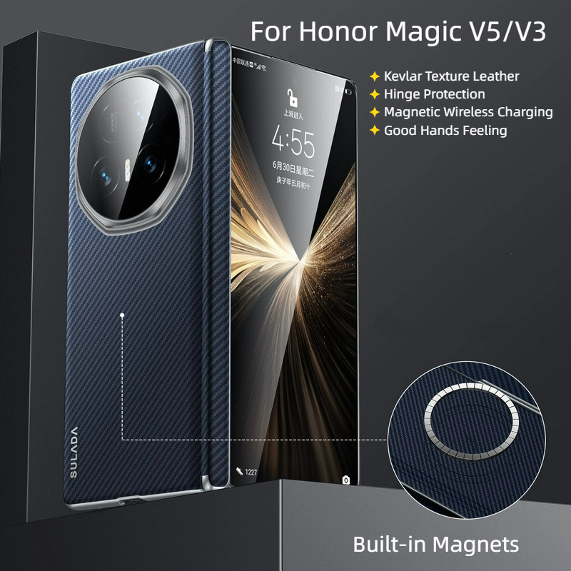 Luxury Ultra Thin&Light Kevlar Texture Leather Hinge Hard Case For ...