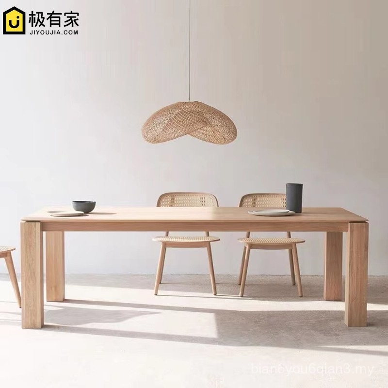 Nordic Simple Solid Wood Dining Table White Waxwood Living Room Home ...