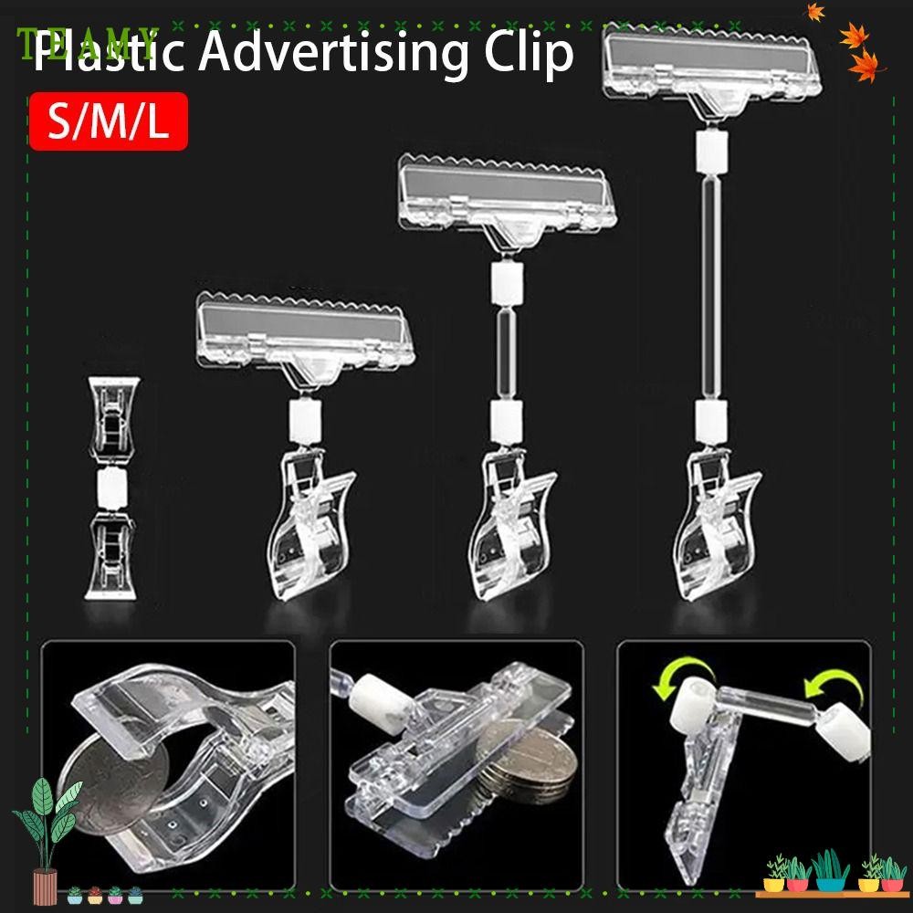 TEAMY 1Pcs Price Label Tag Clip, Ads Card Holdet S/M/L Advertising Clip ...