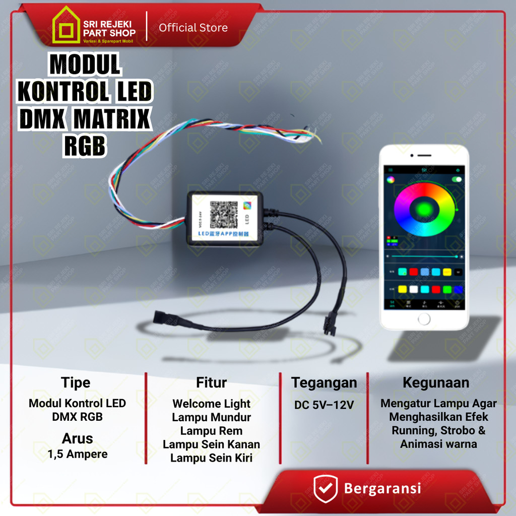 DMX Module Eyebrow Light Controller Matrix RGB LED Bluetooth App Module ...