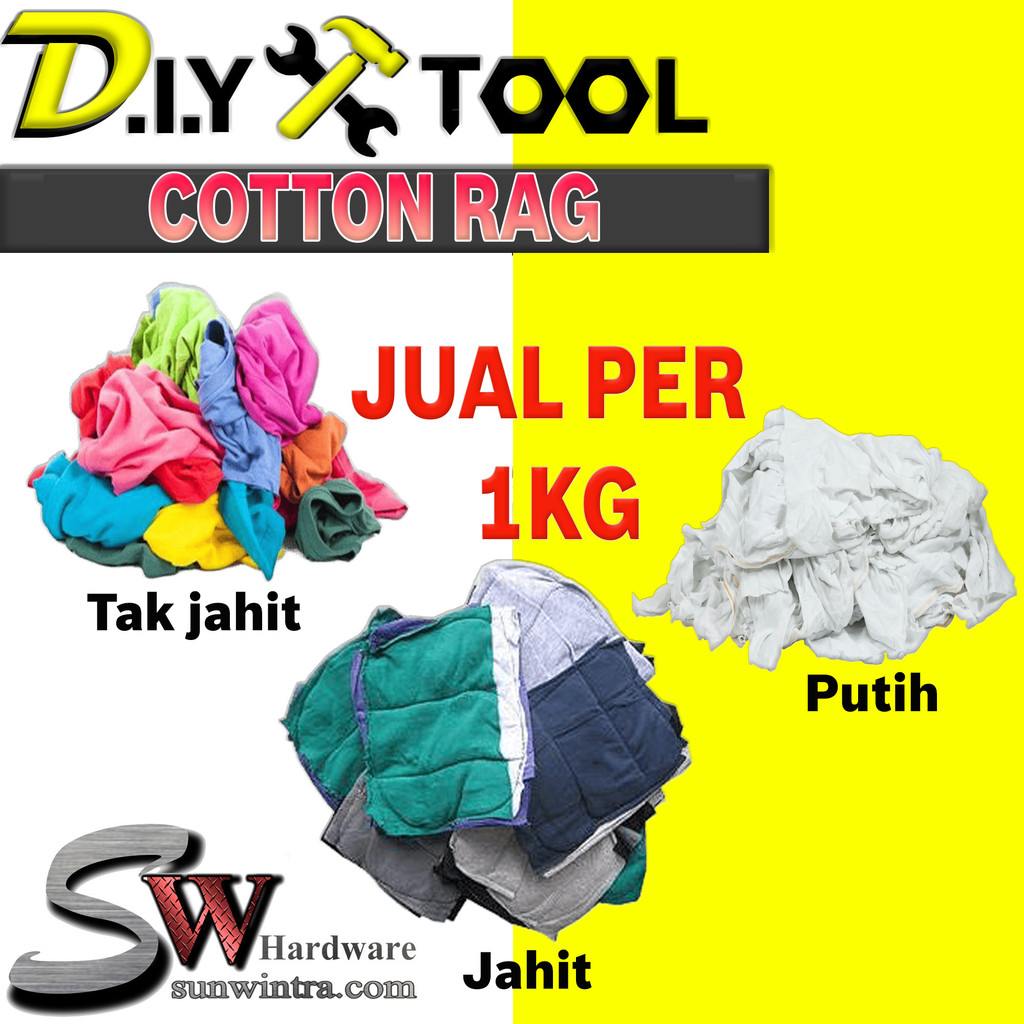1KG Loose / Sewed Cotton Rag / Kain Buruk Jahit / Kain Lap / Sewn Rags ...