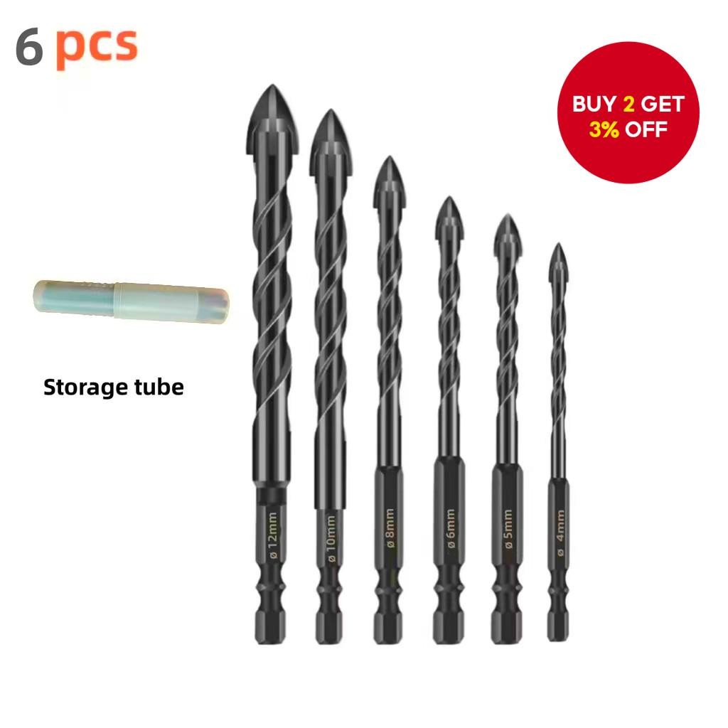 High-Quality 6-Pcs Carbide Drill Bit Set - Versatile for Various ...