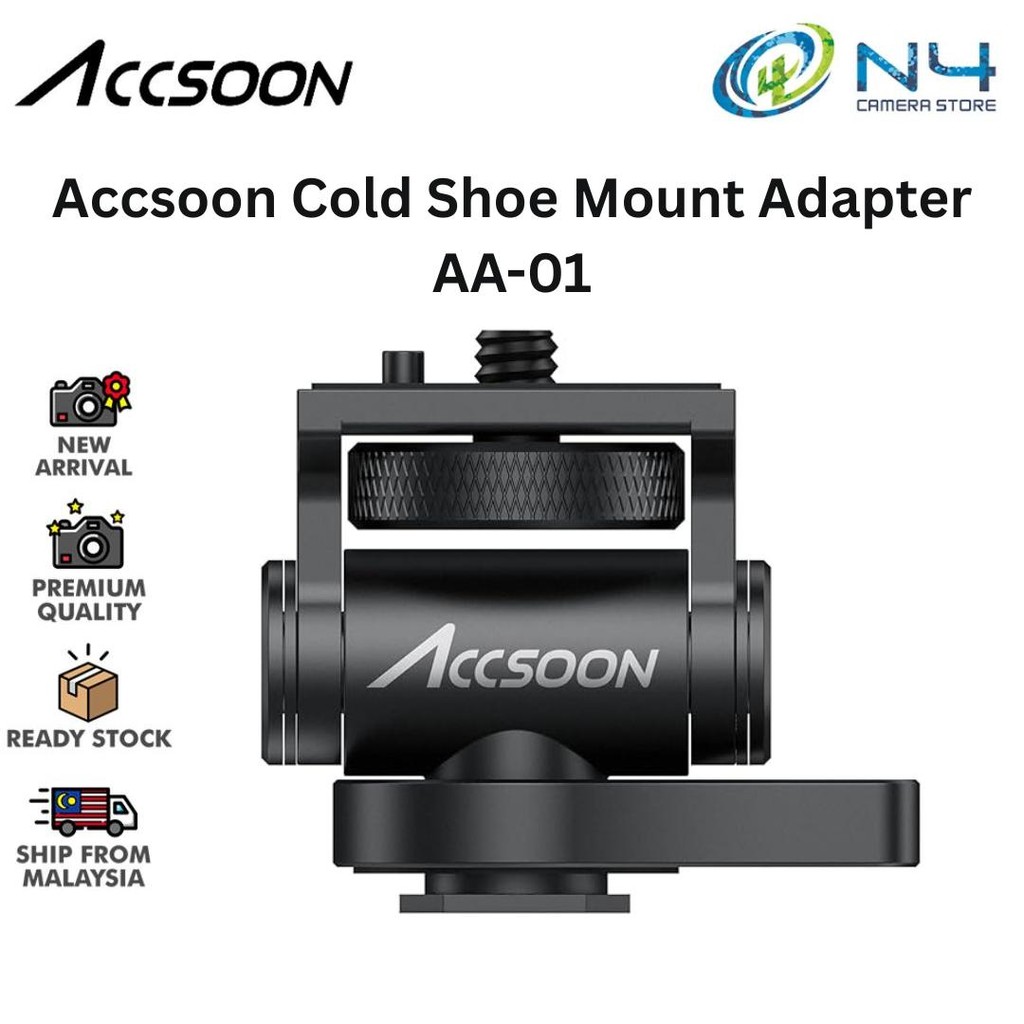 ACCSOON AA-01 MULTI-DIRECTIONAL COLD SHOE ADAPTER | Shopee Malaysia