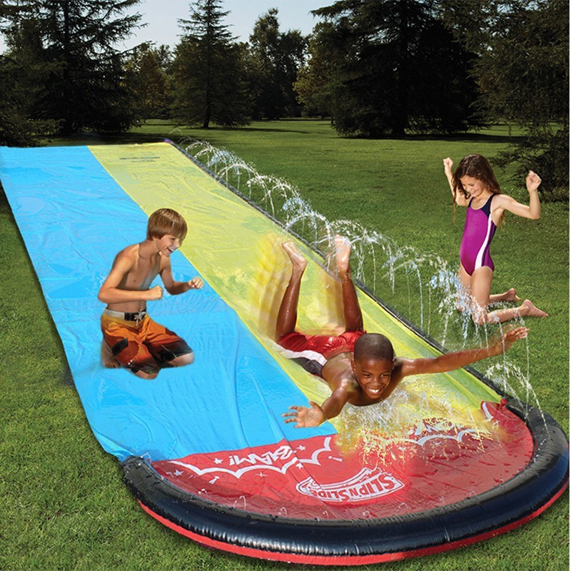Inflatable Sprayer Water Slide 20ft Double Racing Pool Kids Summer Park ...