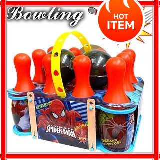 Spiderman Bowling Kids Toy Set 10-Pin with 2 Balls Indoor Playset ...