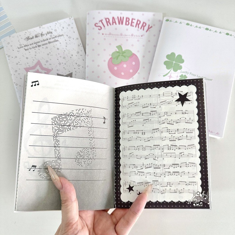 40Pages A6 Notebook Four Leaves Clover Strawberry Diary Book Portable ...
