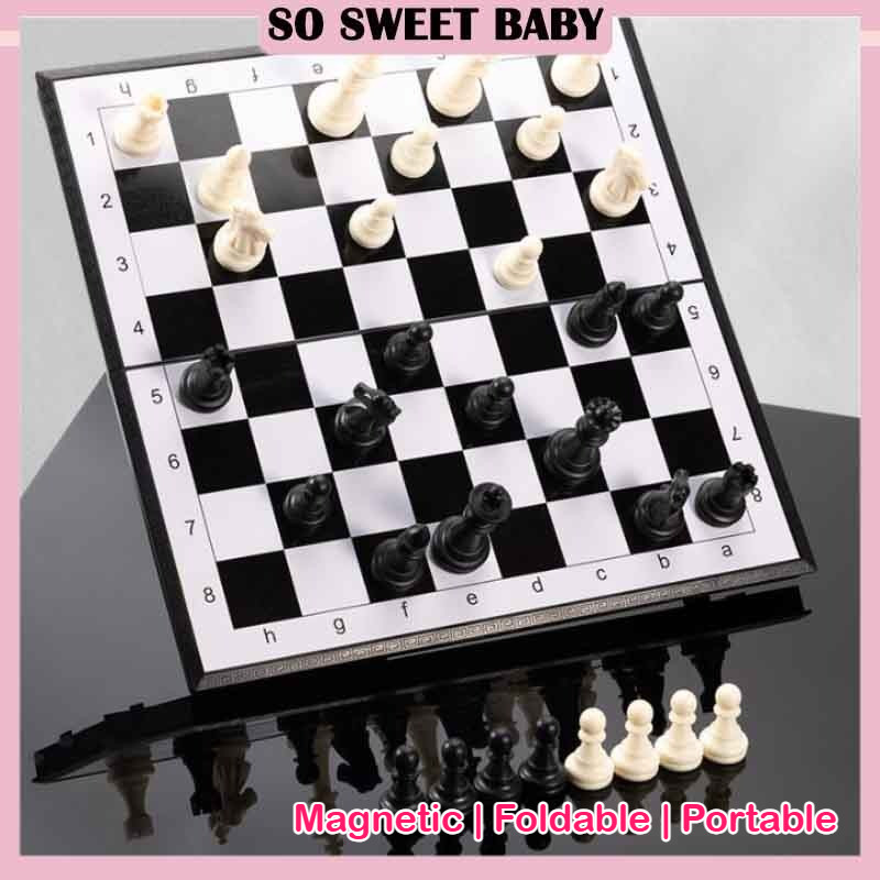 Magnetic Chess Set Foldable Portable International Chess Board Game ...