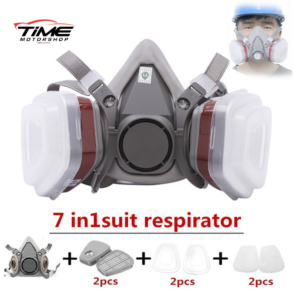 7 In 1 6200 Gas Dust Mask Protection Toxic Vapor Filter Respirator ...