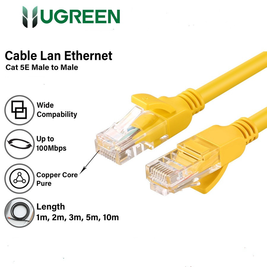 Ugreen UTP Cat.5 Cat5e RJ45 Ethernet Male to Male LAN Cable | Shopee ...