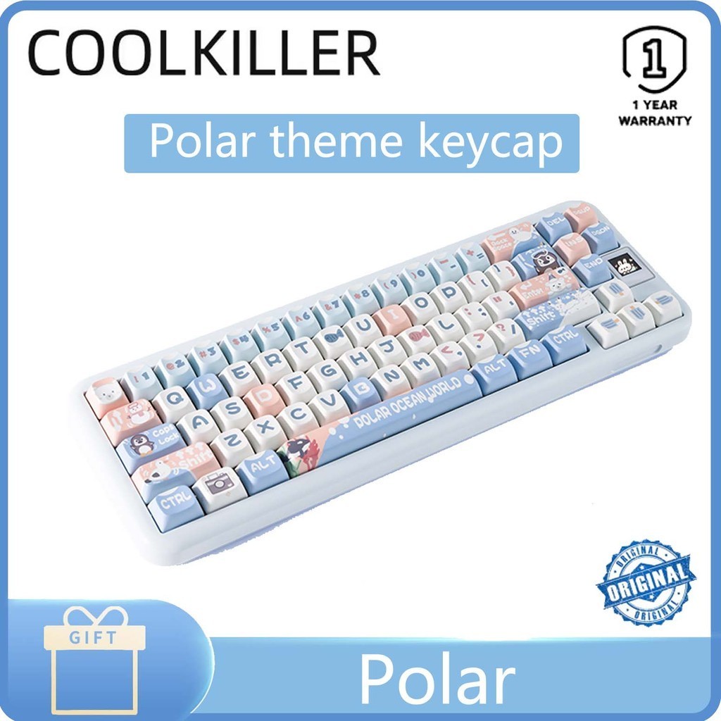 CoolKiller polar Theme Key Cap 61/68/75/87/98/104 key PBT thermal ...