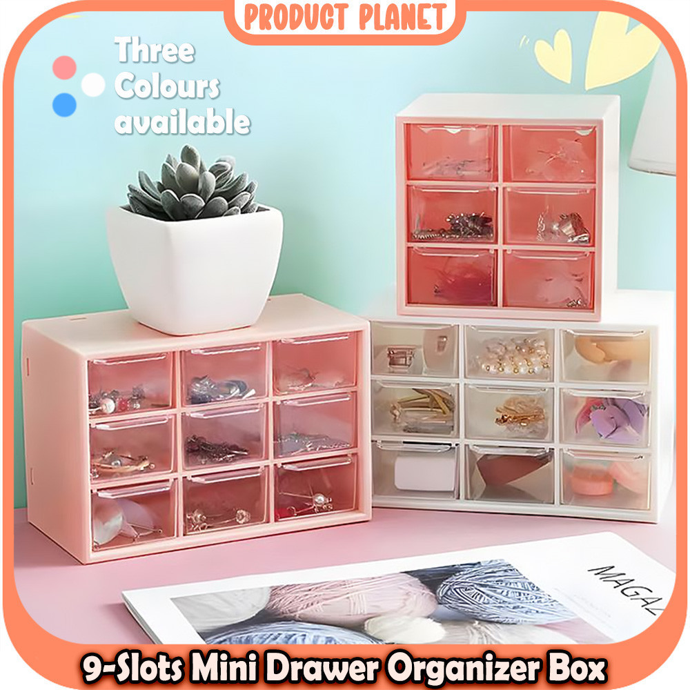9 Slot Drawers Storage Box 9 Grid Mini Drawer box Desk Organizer Mini ...