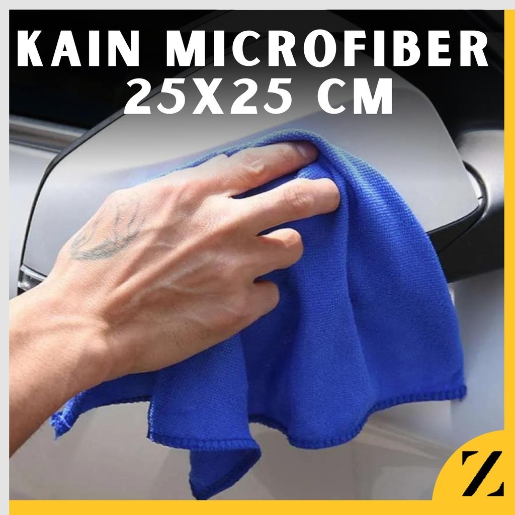 Kain Microfiber 25x25 cm 25 x 25 cm 2 sisi Serbaguna Dapur Kendaraan ...