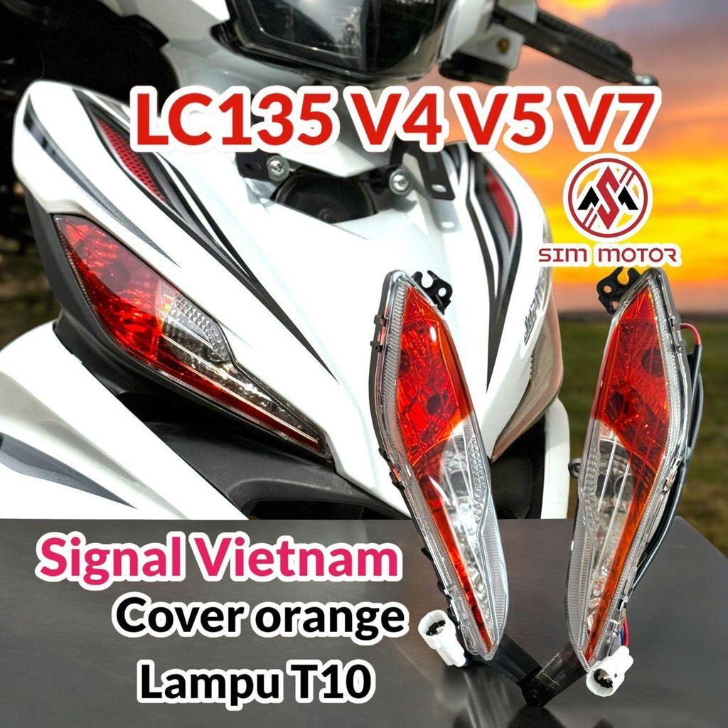 LC135 V4 V5 V6 V7 LAMPU DADA VIETNAM Crypton Signal Yamaha ORANGE (Pakai T10 Mentol Senang Jaga ...