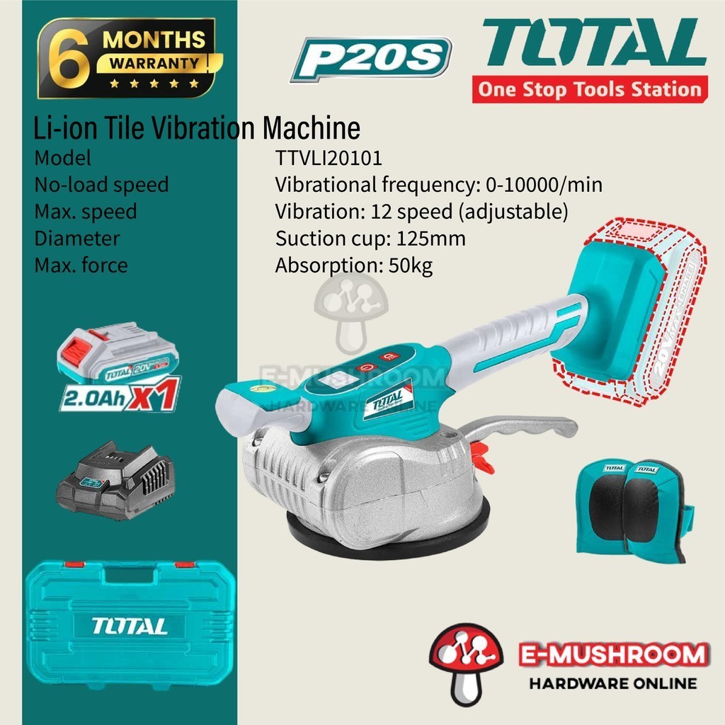 Total TTVLI20101 / TTVLI2010 Li-ion Tile Vibration Machine 12 Speed ...