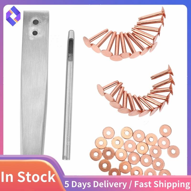 Red Copper Rivet and Burr with Burr Setter Copper Rivet Fastener ...