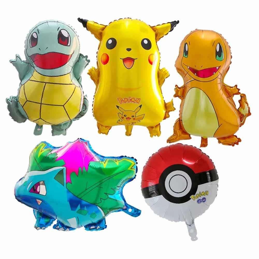 Pokemon Balloons 5pc Set Kids Birthday Party Balloon Decoration Pikachu ...