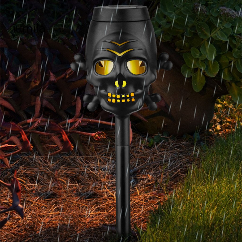 [JU] Halloween Themed Yard Lights Solar Torch Light Spooky Skull Solar ...