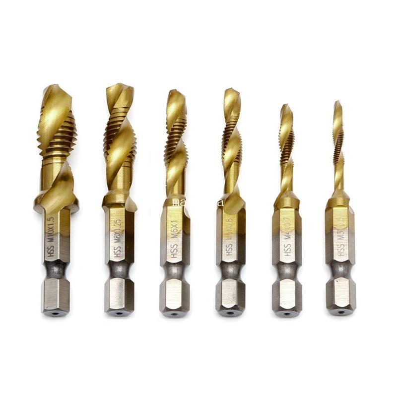 【MT】 1PC Hex Shank M3-M10 for Titanium Plated HSS Hand Screw Thread ...
