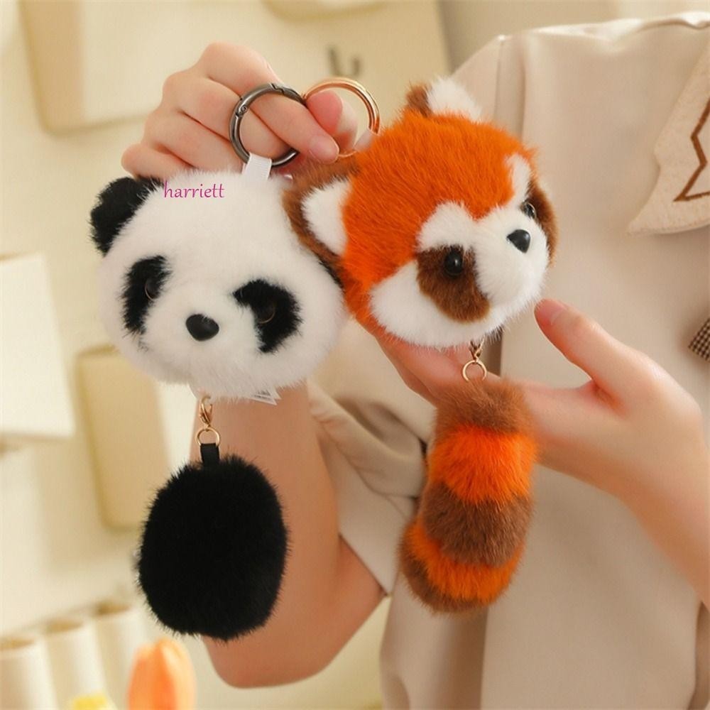 HARRIETT Red Panda Plush Keyring, Cartoon Plush Stuffed Pulling Tail ...